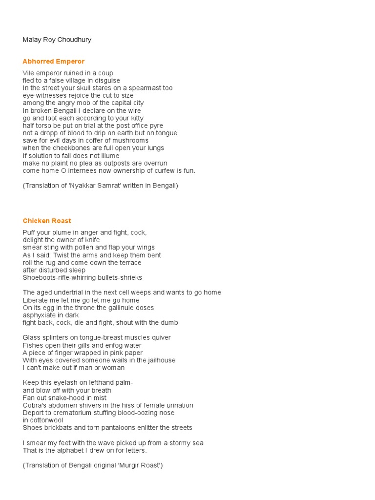 Malay Roy Choudhury. Poetry | PDF | Nature