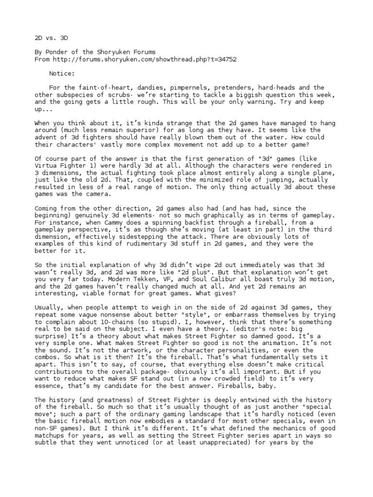 Domination 101: 2d Vs 3d | PDF | 3 D Computer Graphics | Leisure