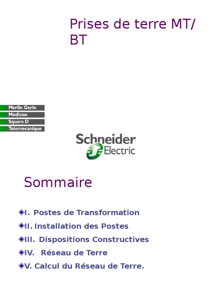 Prises de Terre MT/BT : Guide Complet | PDF | Réseau électrique | Conductivité électrique