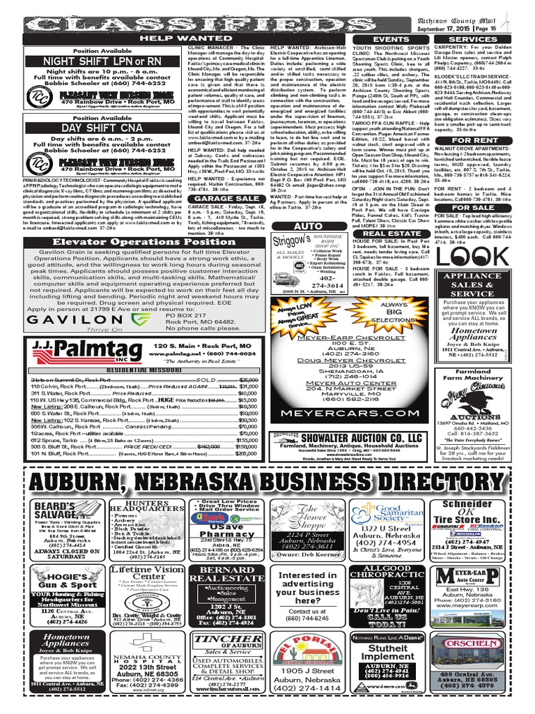 Atchison County Mail Classified | PDF | Radiology | Nursing