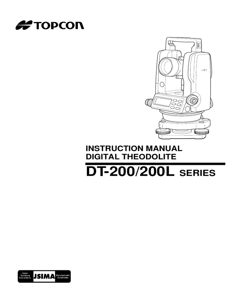 Manual Operacion Teodolito Topcon DT200 | PDF