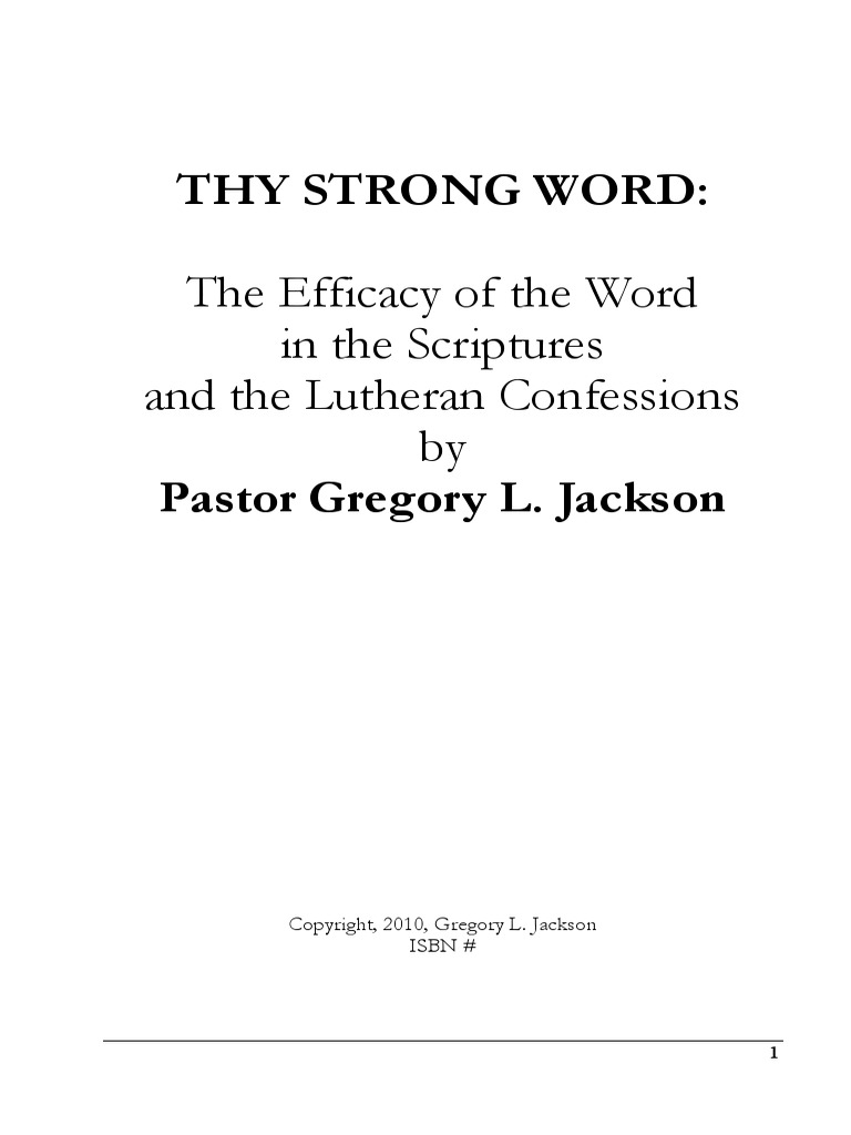 Thy Strong Word PDF | PDF | New Testament | Lutheranism