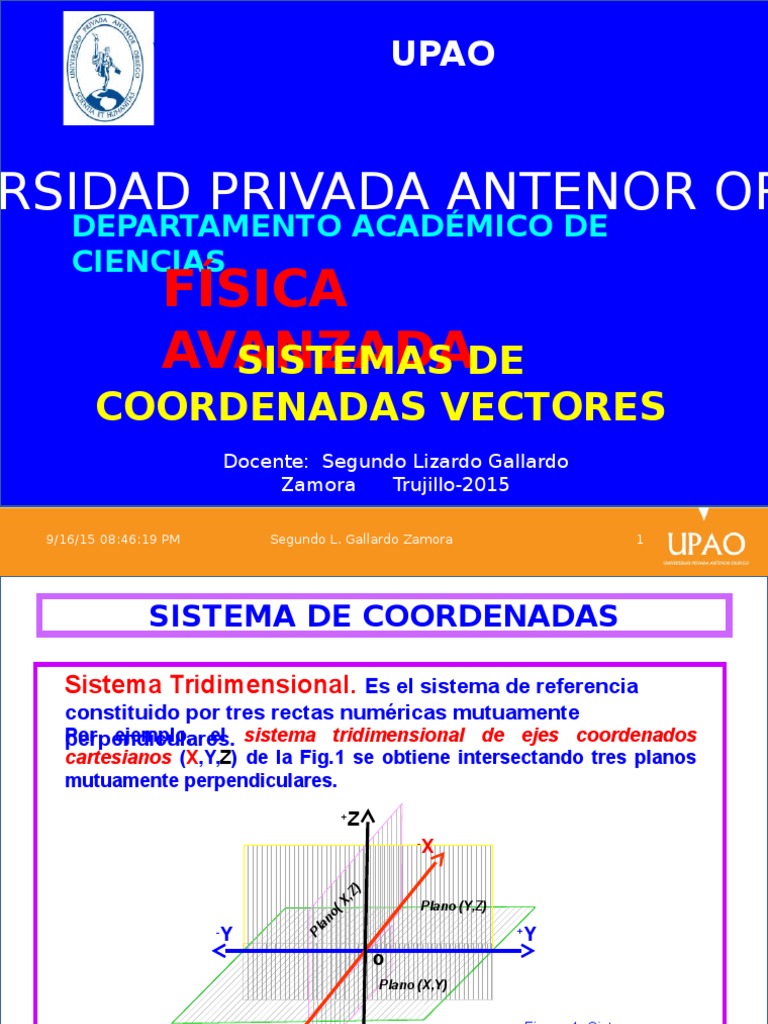 Sistemas de Coordenadas y Vectores | PDF | Vector Euclidiano | Escalar ...