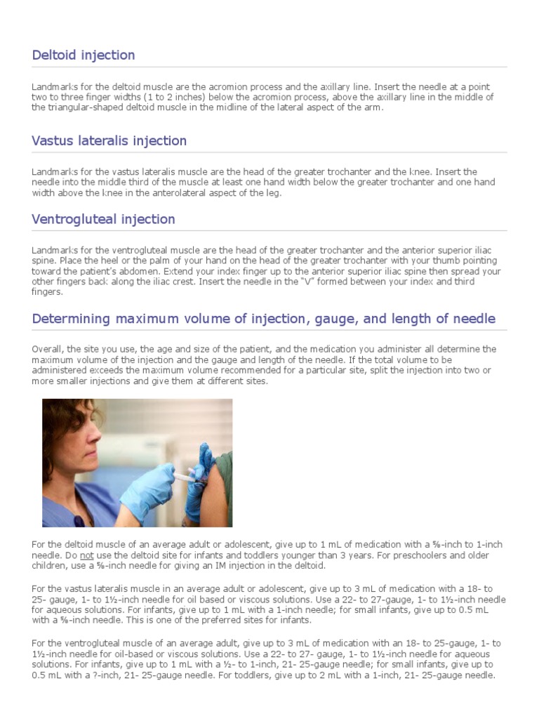 Deltoid Injection | PDF | Injection (Medicine) | Human Anatomy