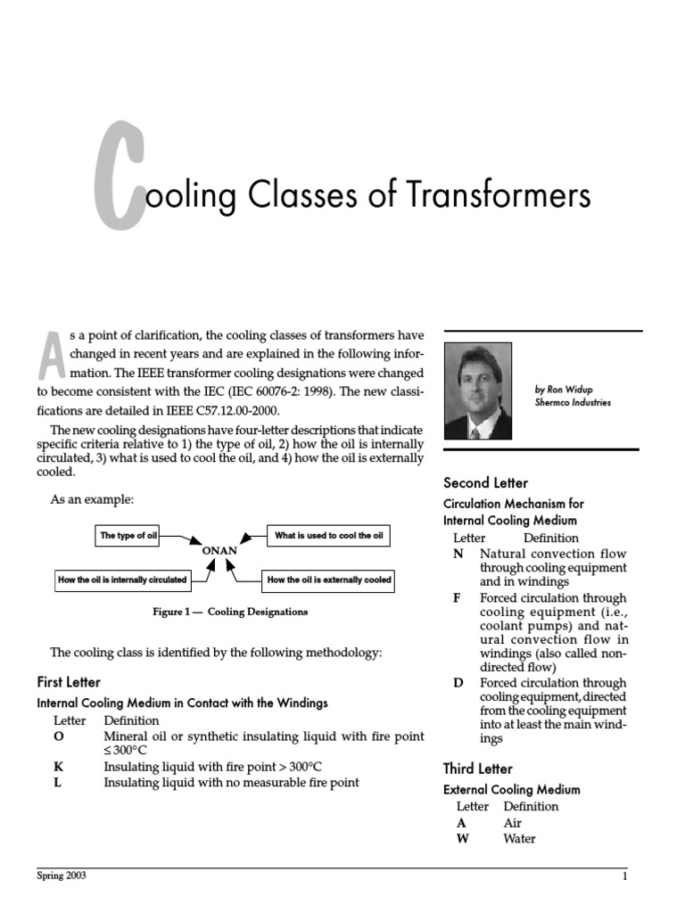Cooling Classes of Transformers | PDF | Oil | Transformer