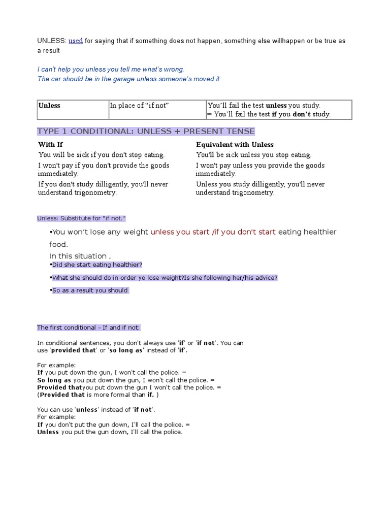 Unless Exercises | PDF | Grammar | Linguistic Morphology