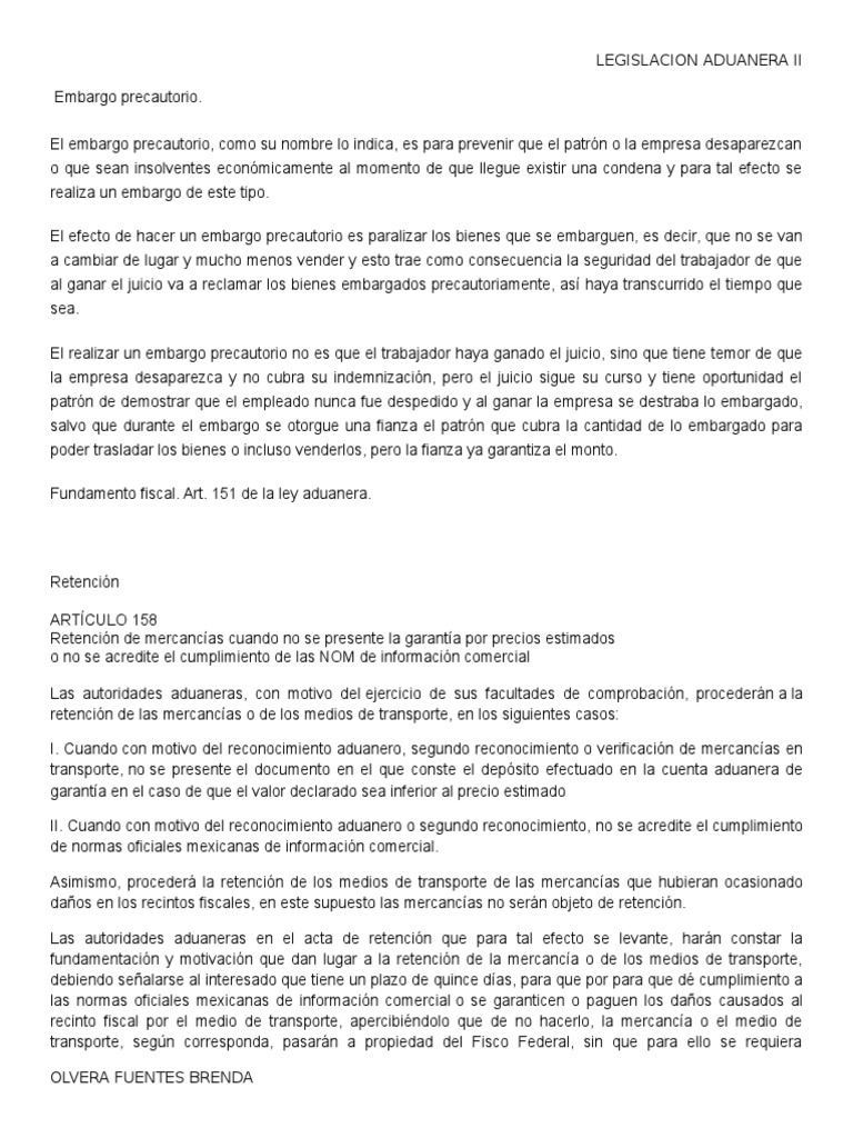 Embargo Precautorio | PDF | aduana | Justicia