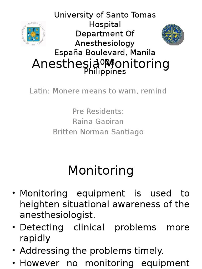 Anesthesia Monitoring | PDF | Blood Pressure | Anesthesia