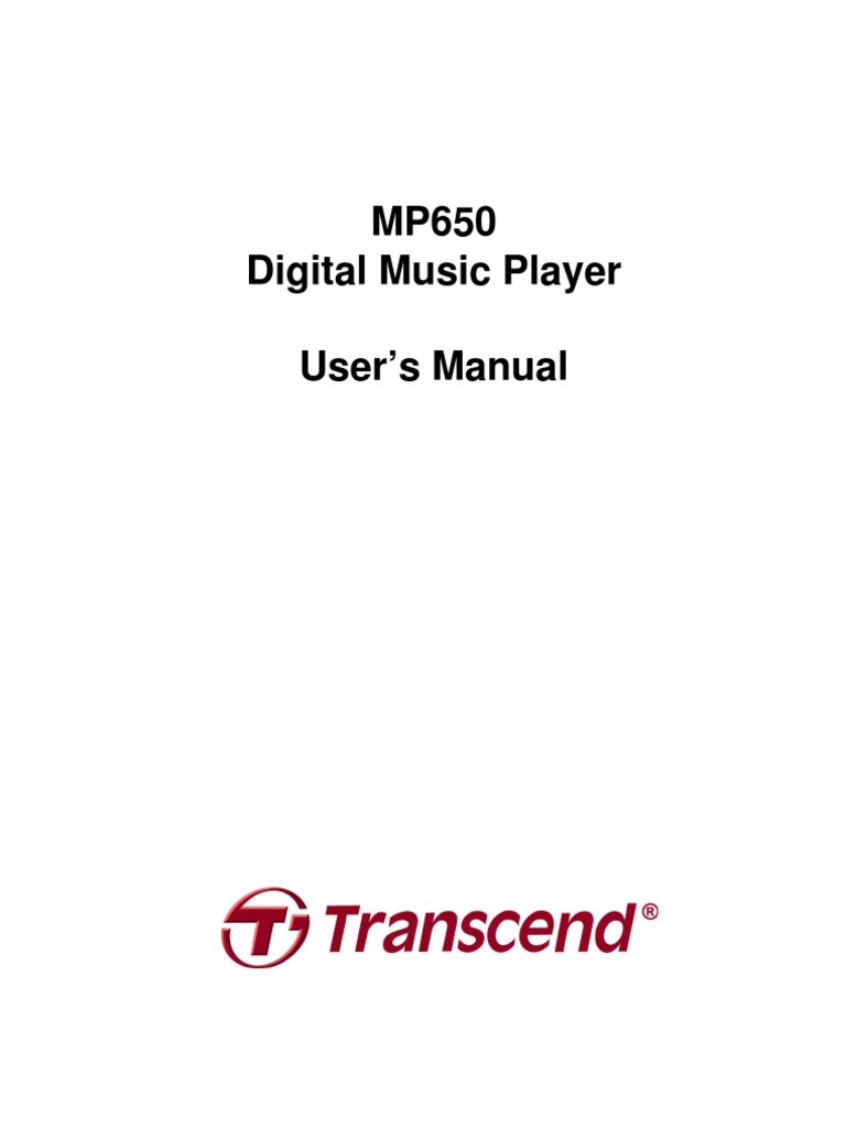 MP650 Digital Music Player User's Manual | PDF | Usb Flash Drive ...