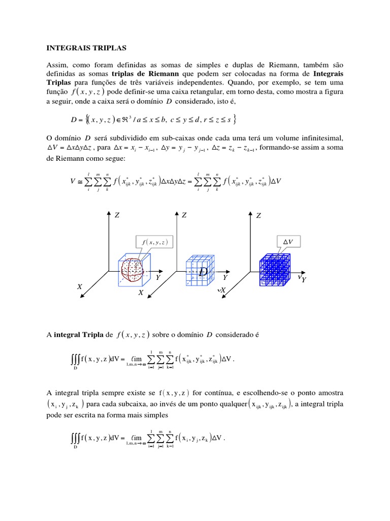 Integral Tripla | Função Contínua | Integrante