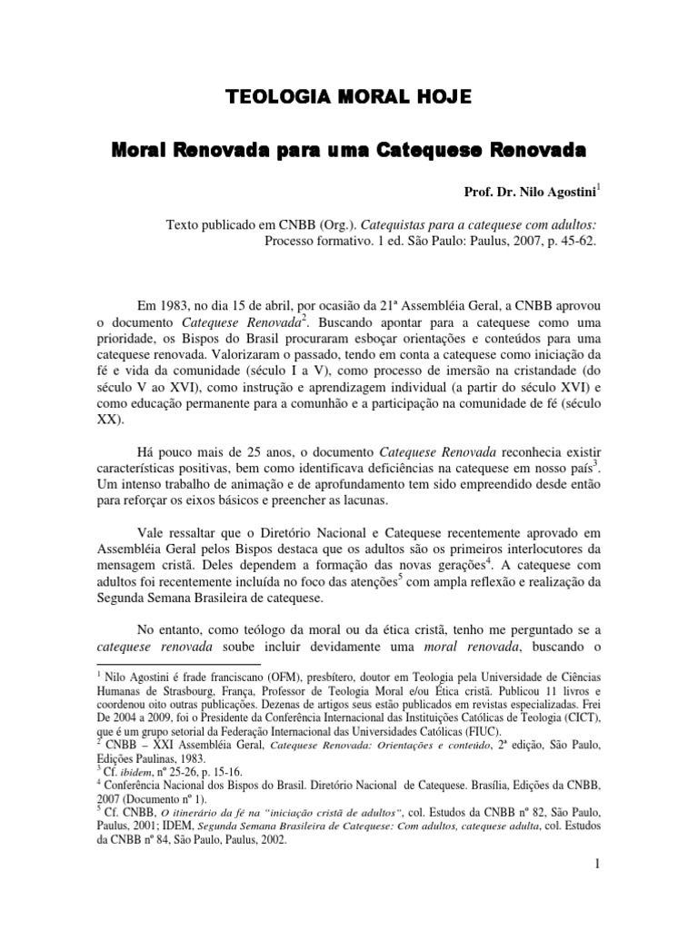 Teologia Moral Moderna Concilio Agostini | PDF | Concílio Vaticano II ...