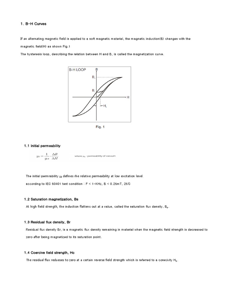 B-H Curves: 1.1 Initial Permeability | PDF