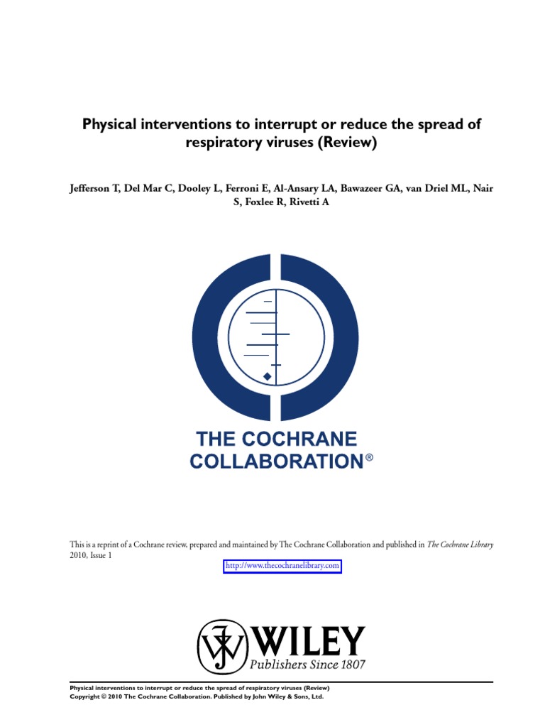 Physical Interventions To Interrupt The Spread of Respiratory Viruses ...