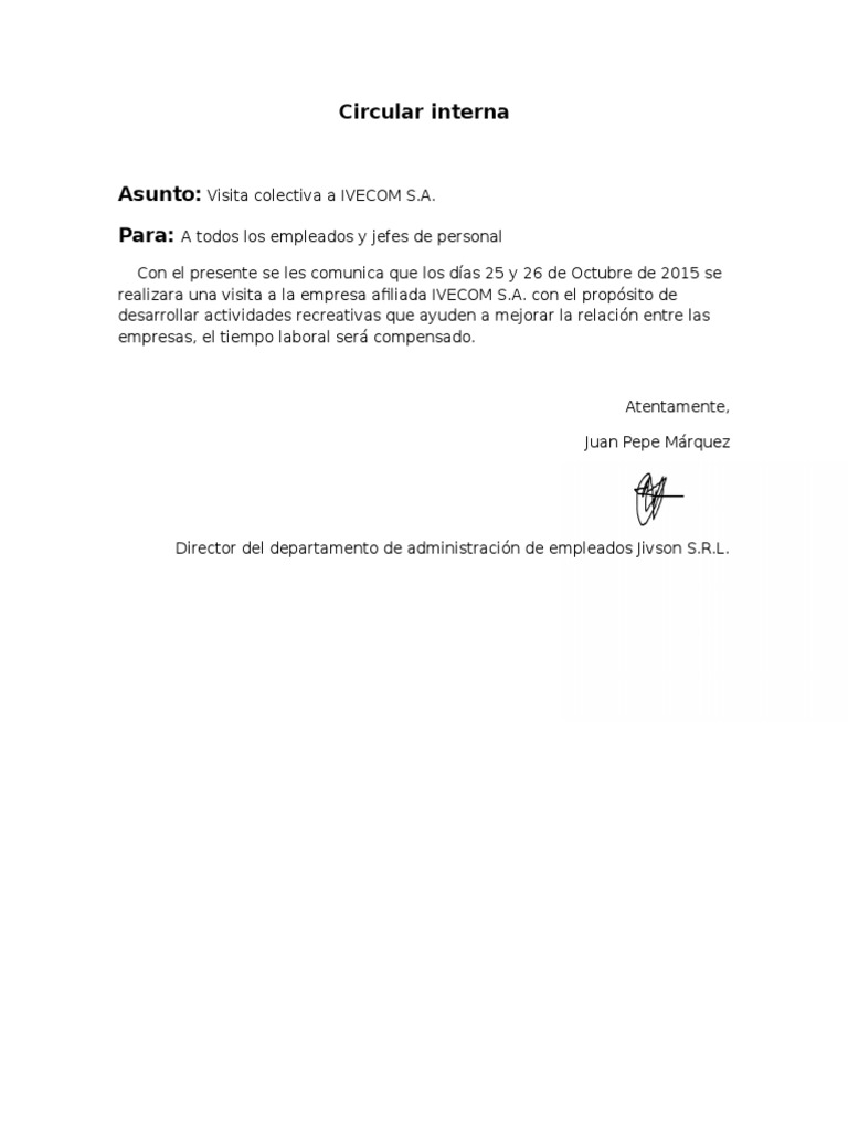 Circular Interna | PDF