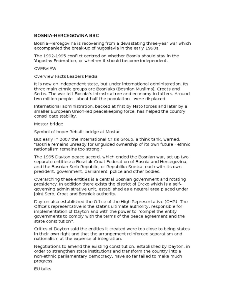 Bosnia | PDF | Bosnia And Herzegovina | Bosniaks