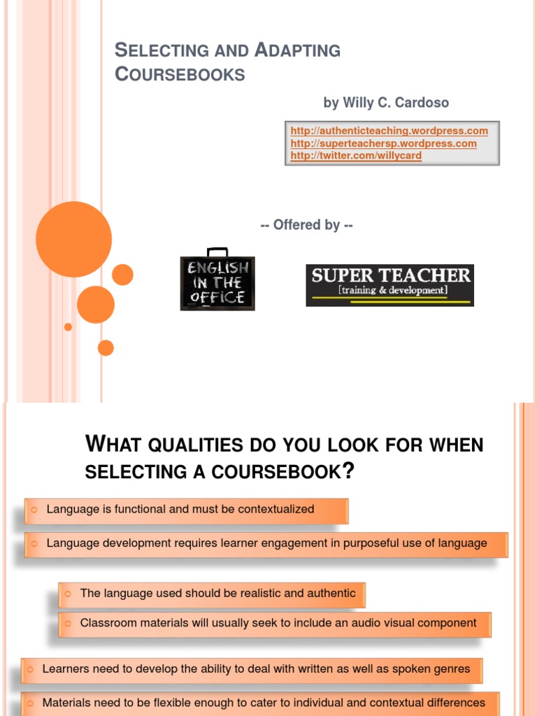 Selecting and Adapting Coursebooks | PDF | Language Education | English ...