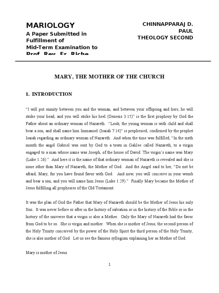 Mary: Mother of the Church Explained | PDF | Mary, Mother Of Jesus ...