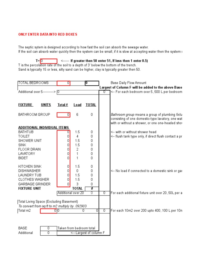 Septic System Design Calculator Guide | PDF | Toilet | Liquids
