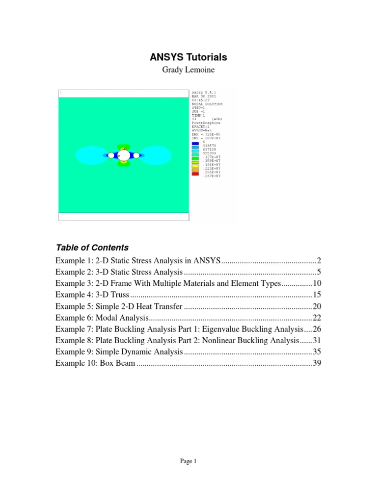 ANSYS Tutorials | PDF