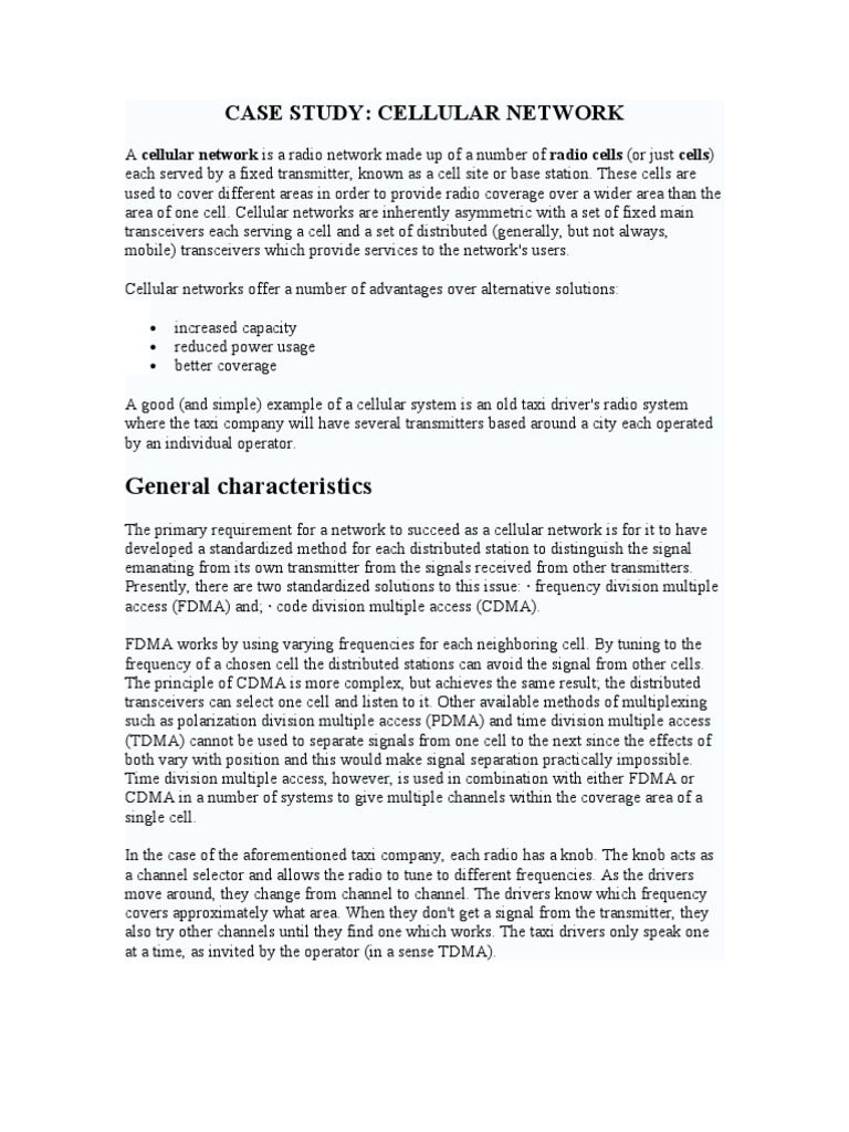 Case Study: Cellular Network | PDF | Cellular Network | Networks
