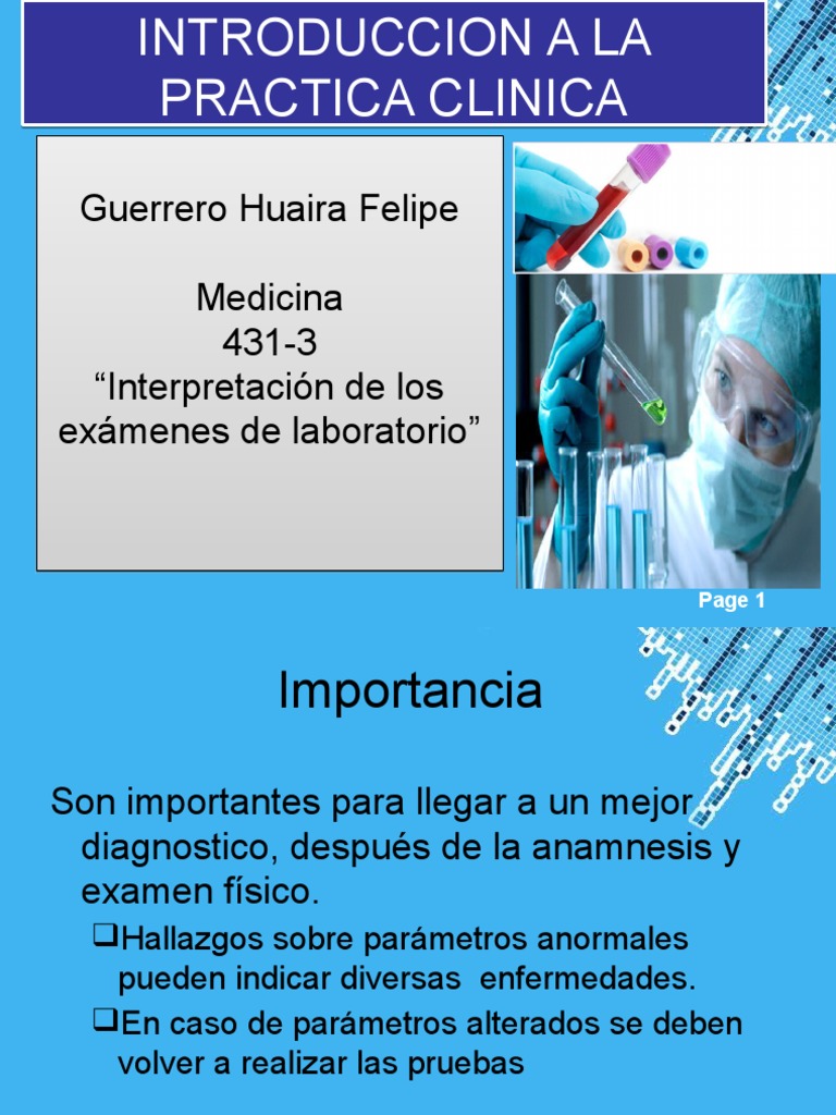 Interpretación de Los Exámenes de Laboratorio | Especialidades Medicas | Medicina CLINICA