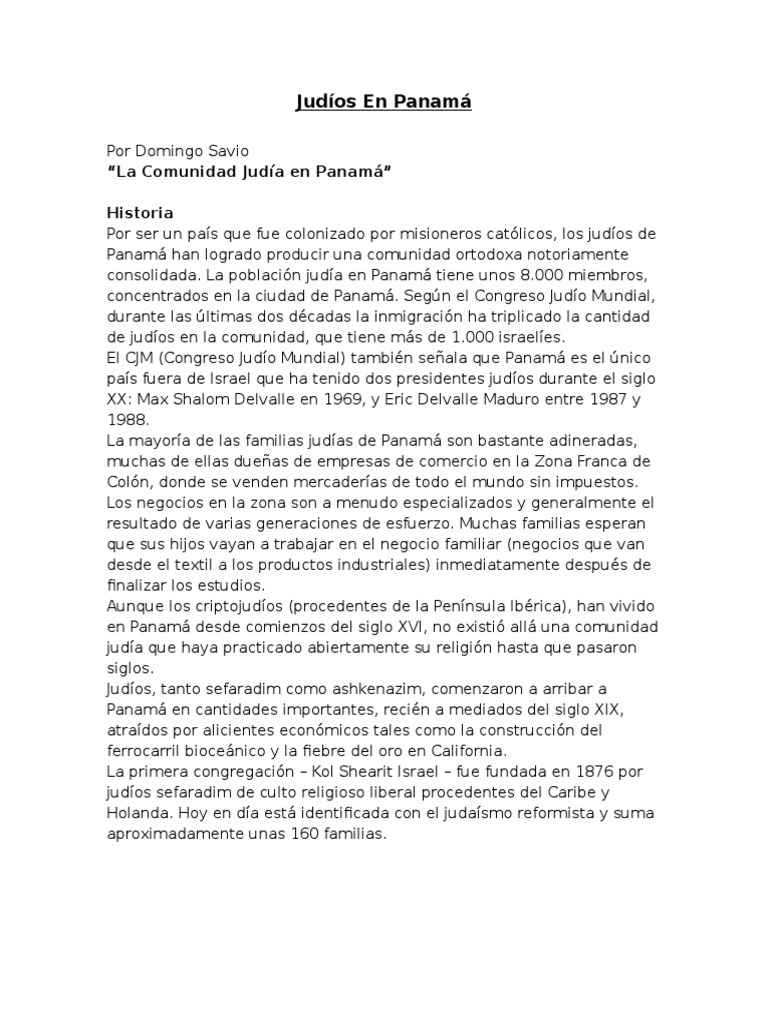 Judíos en Panamá | PDF | Judios | Panamá