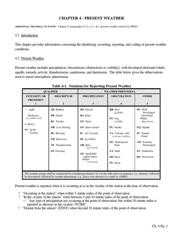 Present Weather | PDF | Fog | Precipitation