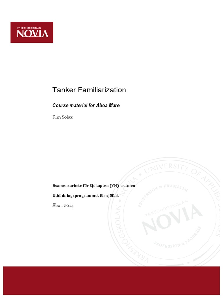 Tanker Familiarization Course Material | PDF