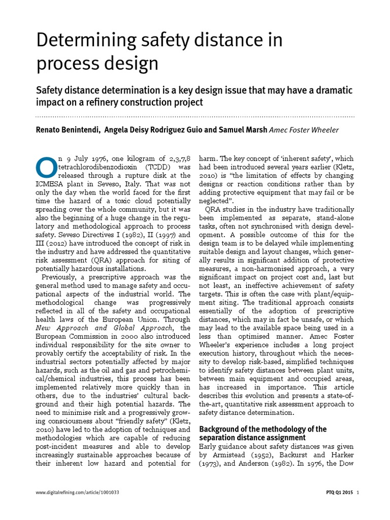 Determining Safety Distance in Process Design | PDF | Toxicity | Risk