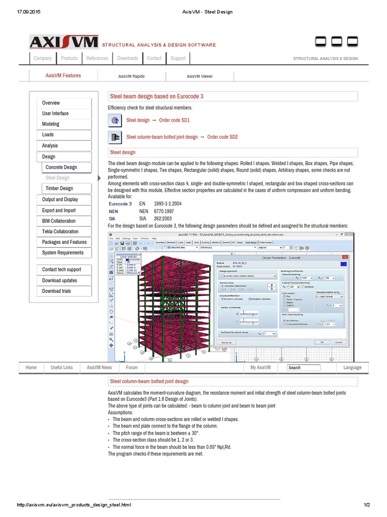 AxisVM - Steel Design | Beam (Structure) | Civil Engineering