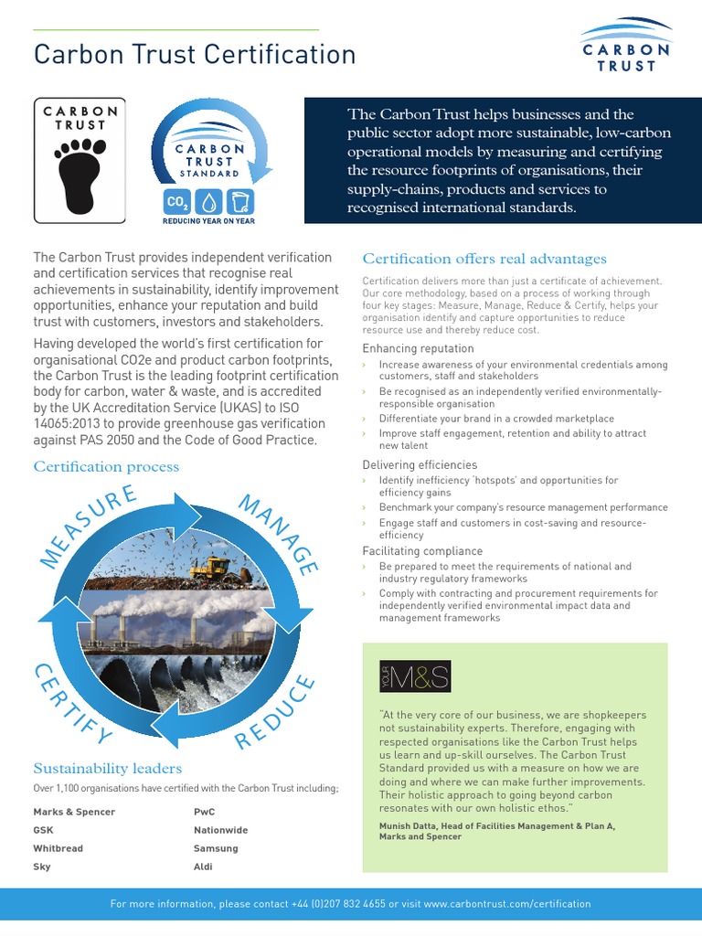 Carbon Trust Certification Overview | PDF | Sustainability | Natural ...