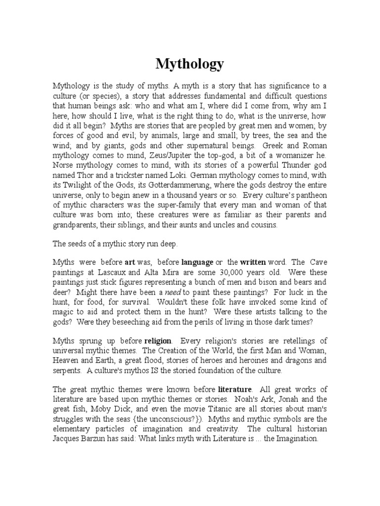Mythology | PDF | Mythology | Religion And Belief