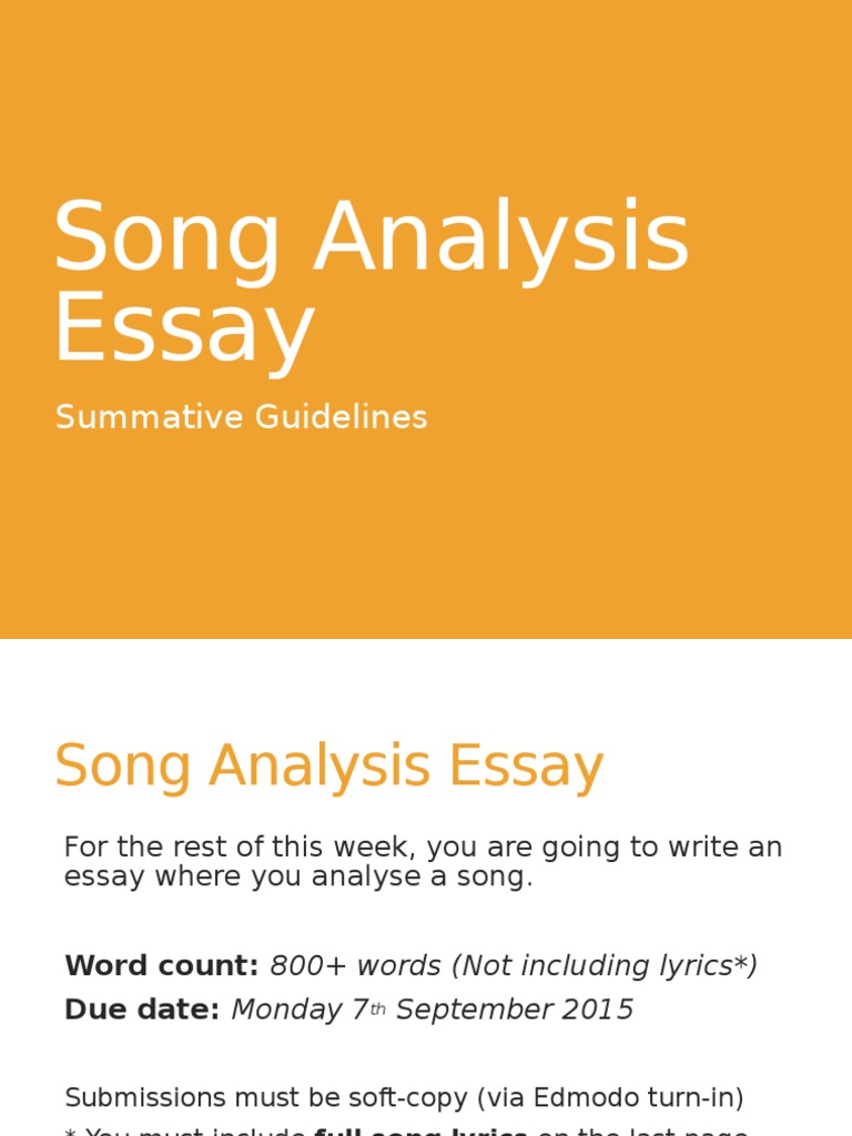 Song Analysis Essay2 | PDF | Poetry | Essays