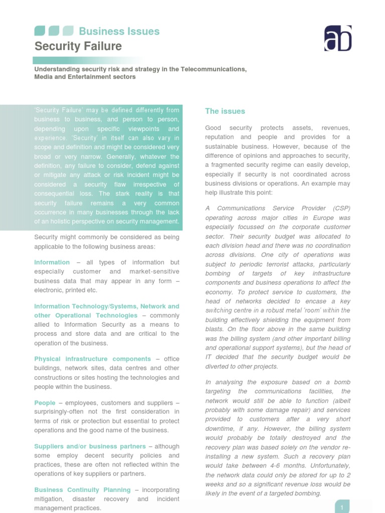 Security Failure | PDF | Information Security | Risk Management