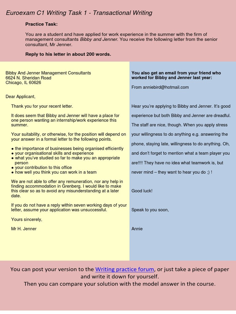 C1 Formal Letter Writing Practice | PDF