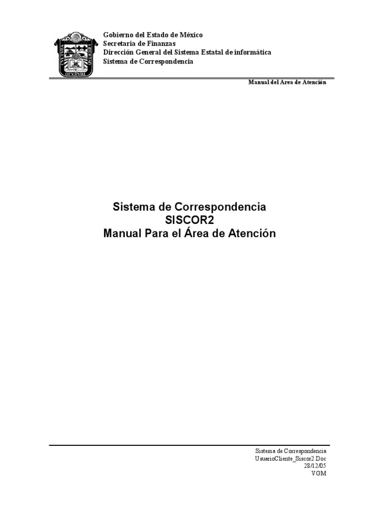 Manual de Atención del Sistema SISCOR | PDF | Point and Click | Ventana ...