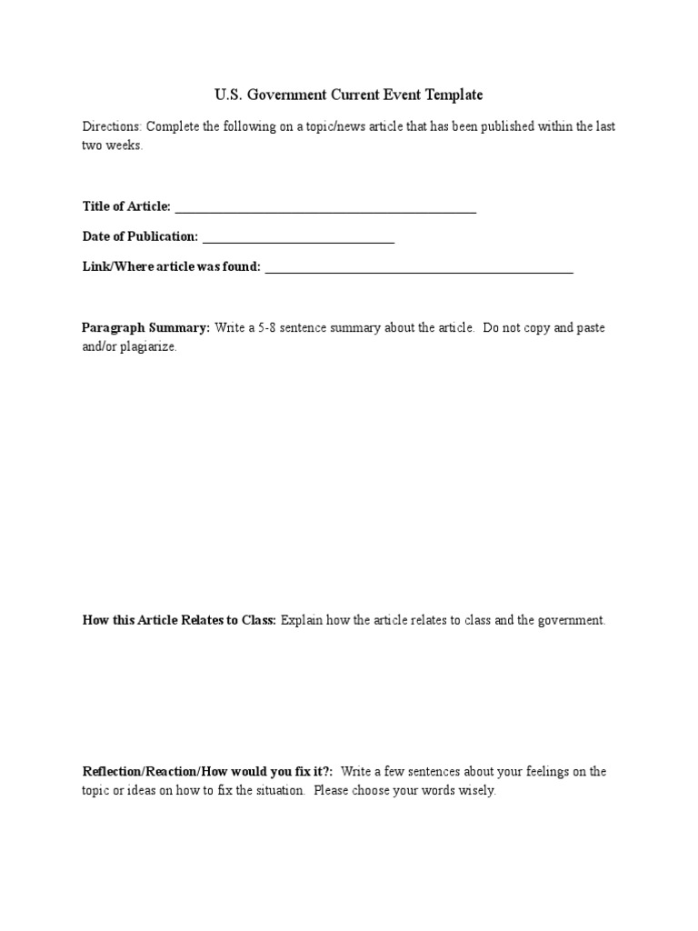 Current Event Template | PDF