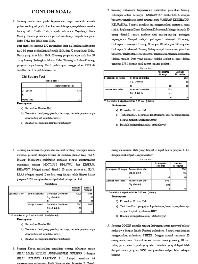 Soal SPSS Contoh Penelitian | PDF
