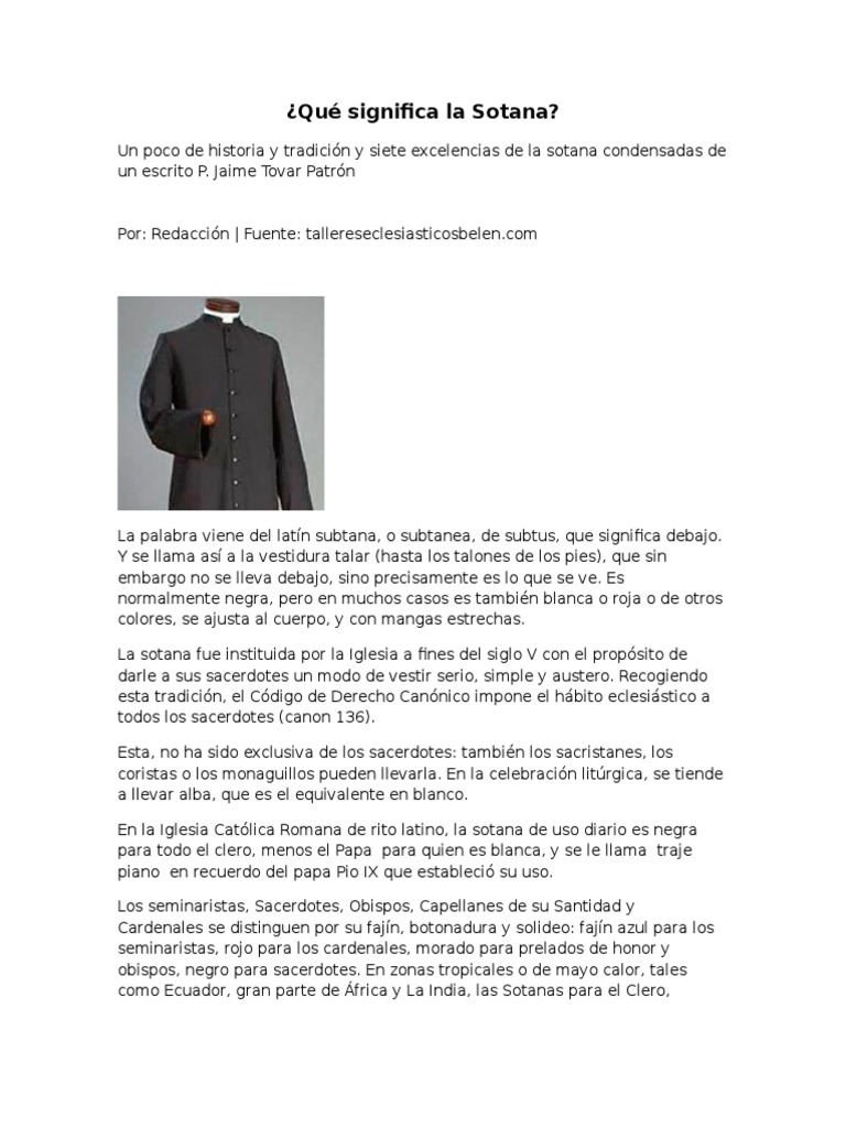 Significado y uso de la sotana | PDF | anglicanismo | anglicano