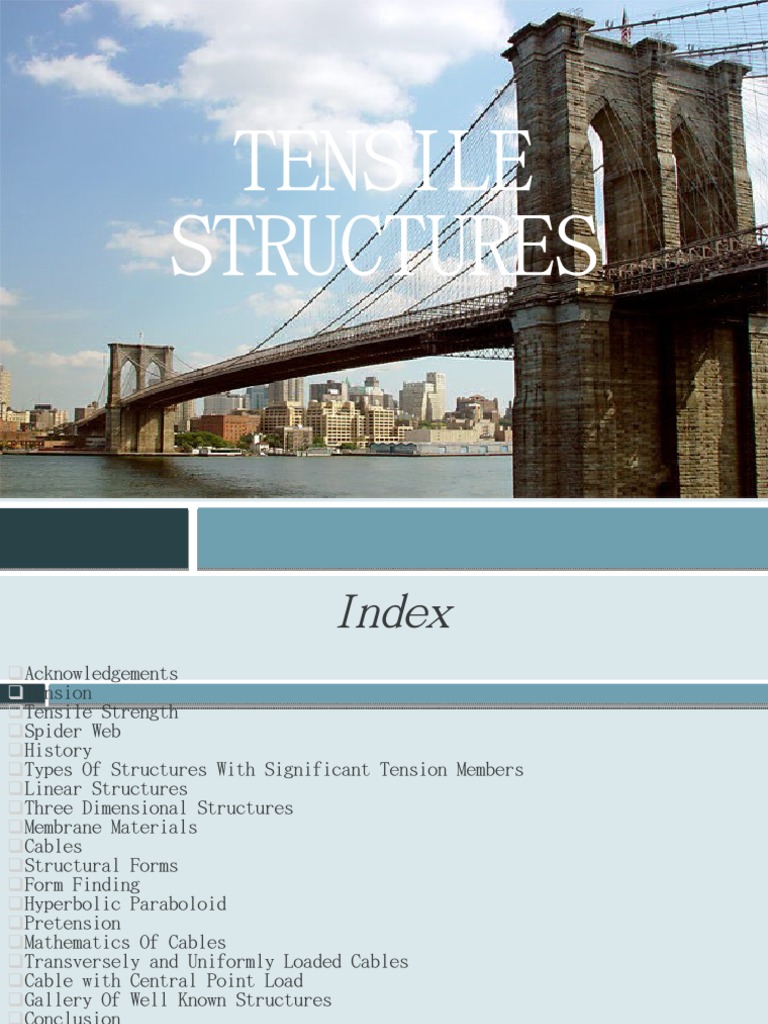 Tensile Structures and Bridges Overview | PDF | Building Engineering ...