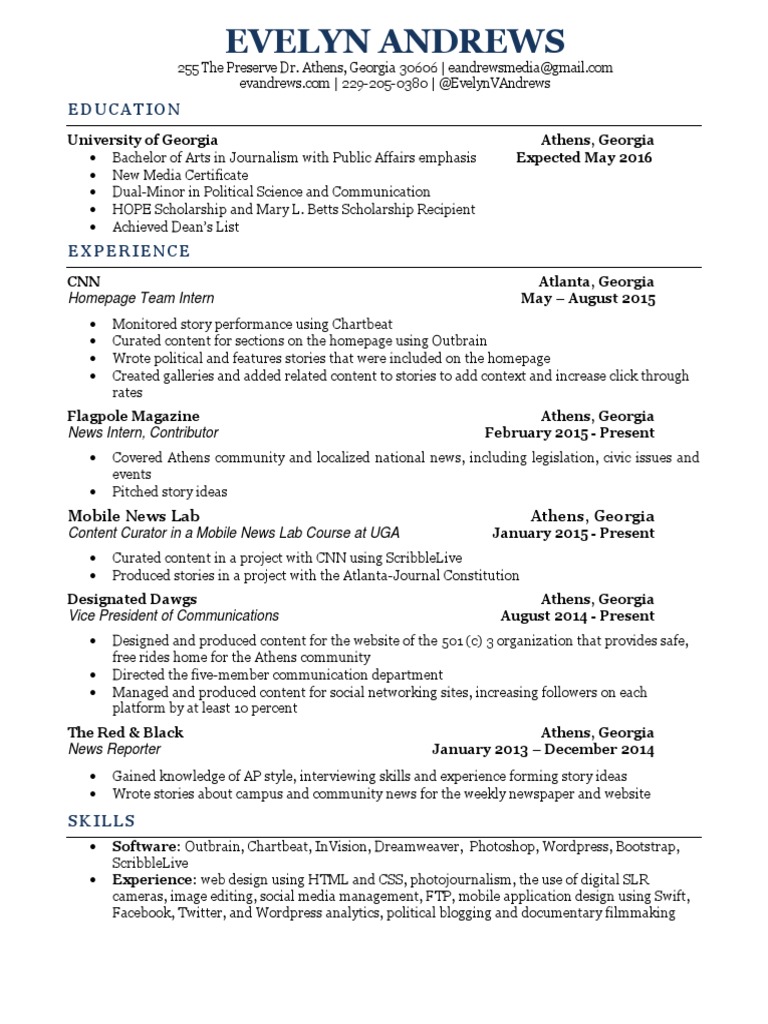 Evelyn Andrews Resume | PDF