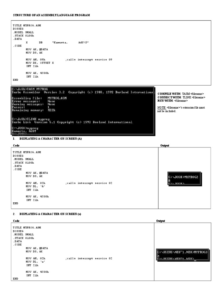 Tasm | PDF | Integer (Computer Science) | Assembly Language