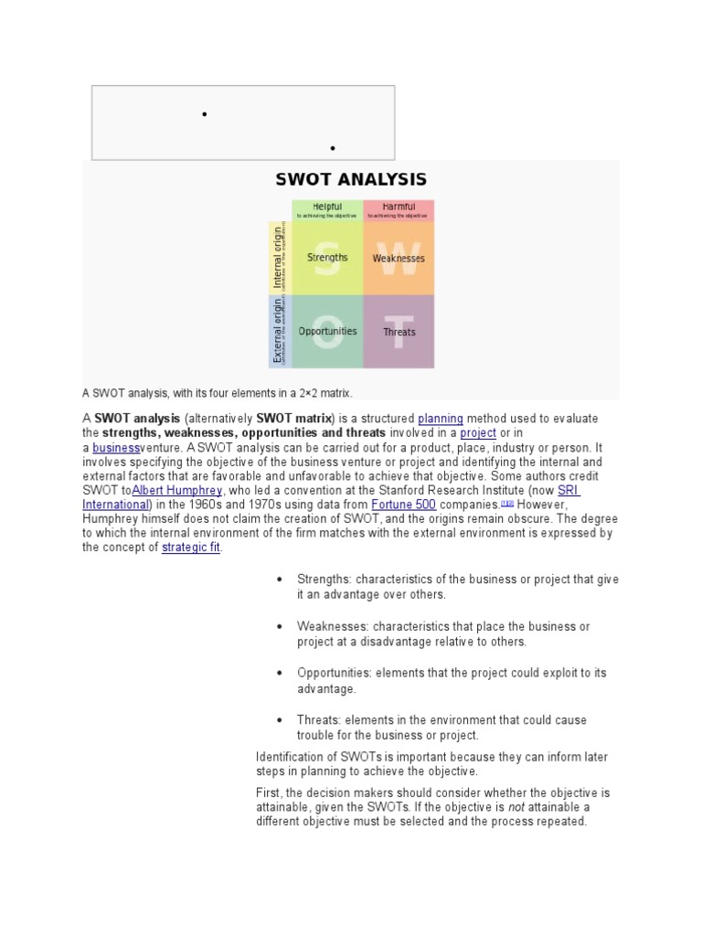 Swot Anaysis | Swot Analysis | Business