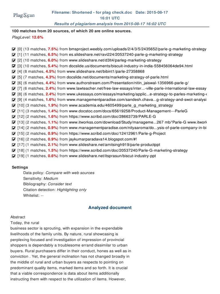 Plag Check | PDF | Retail | Marketing