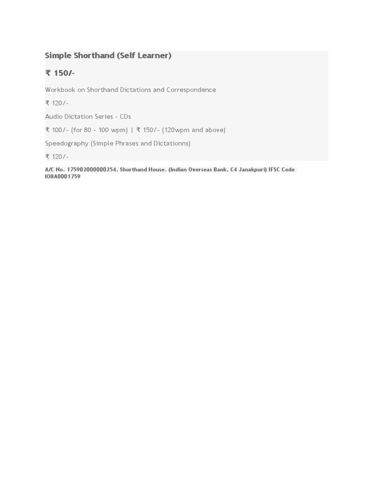 Simple Shorthand Learning Resources | PDF