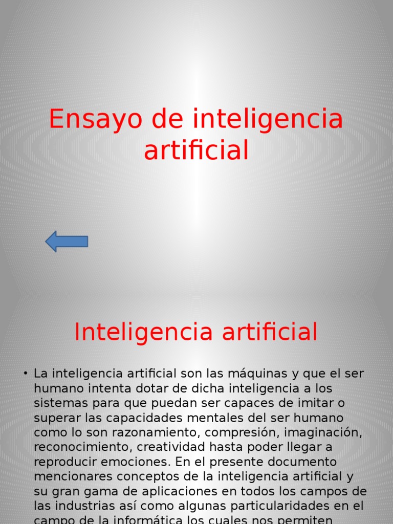Ensayo de Inteligencia Artificial | PDF | Inteligencia artificial ...