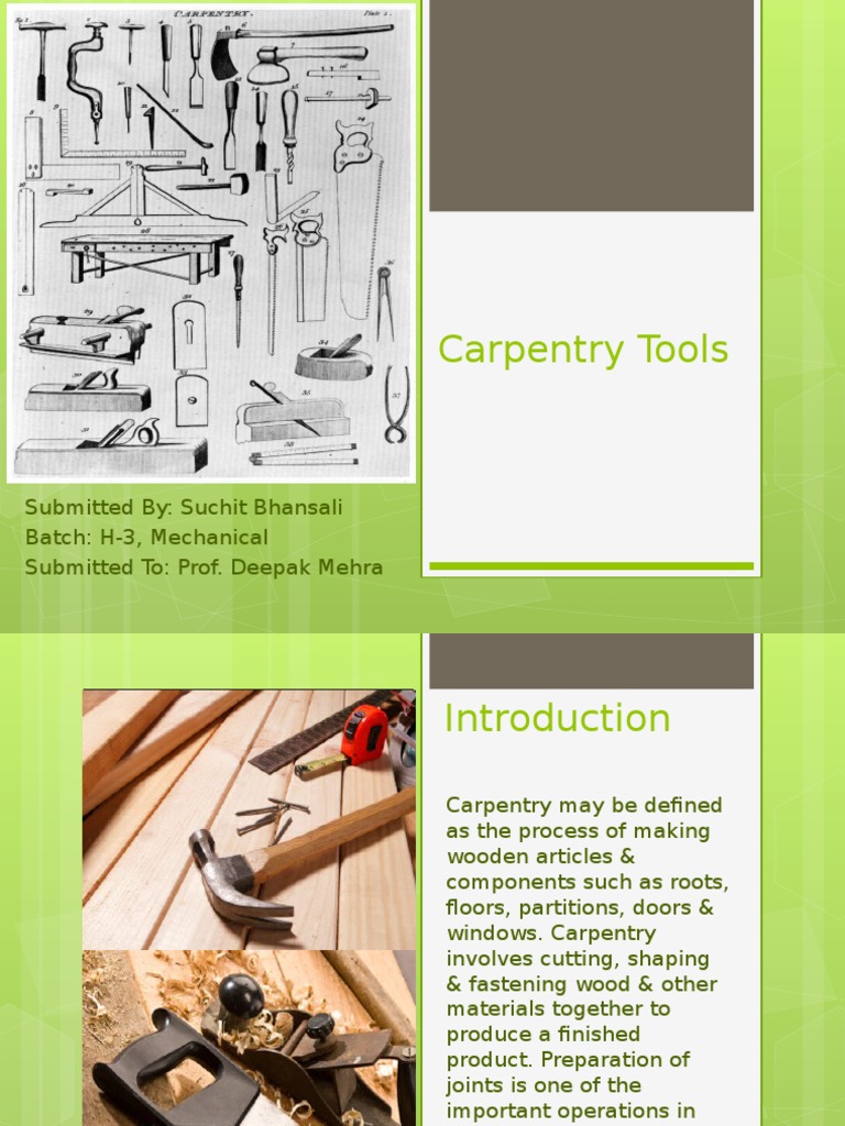 Carpentry Tools Guide | PDF | Blade | Crafts