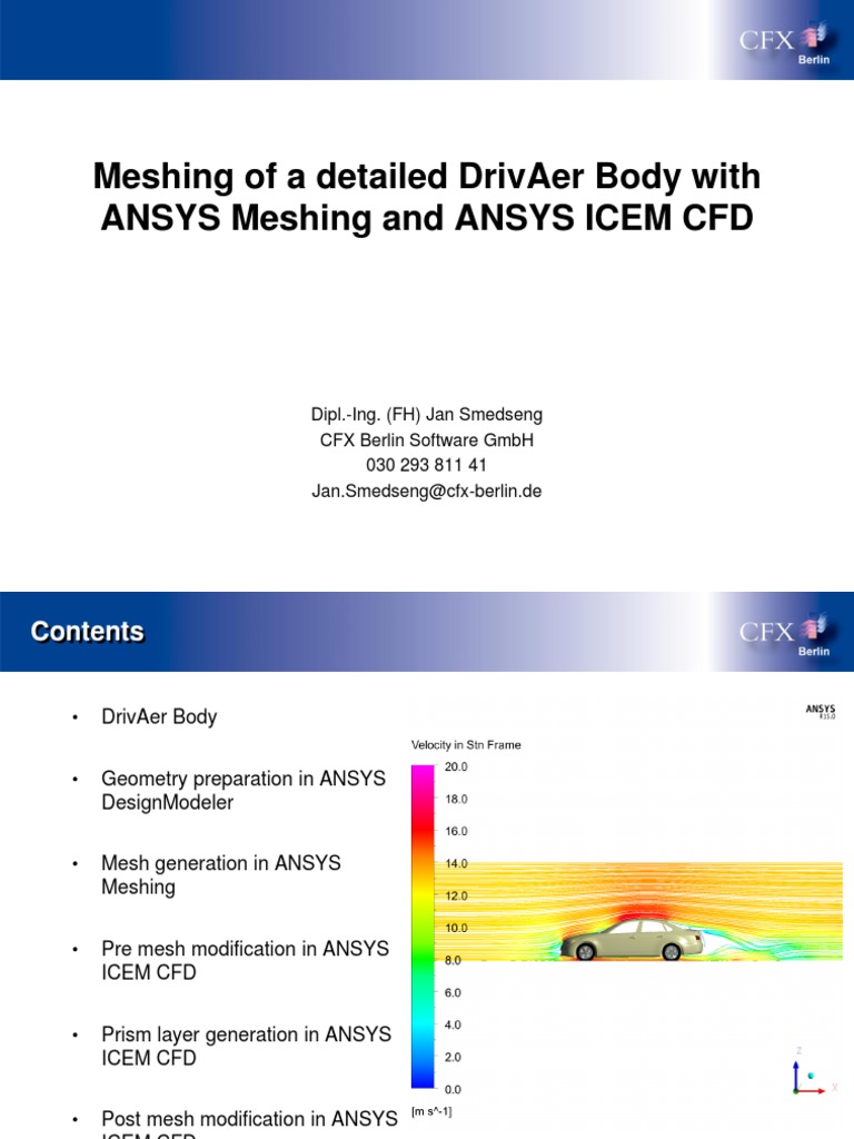 Meshing of A Detailed Drivaer Body With Ansys Meshing and Ansys Icem CFD | PDF | Computational ...