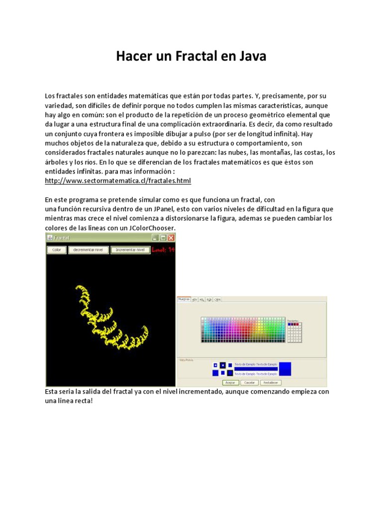 Hacer Un Fractal en Java | PDF | Fractal | Java (lenguaje de programación)