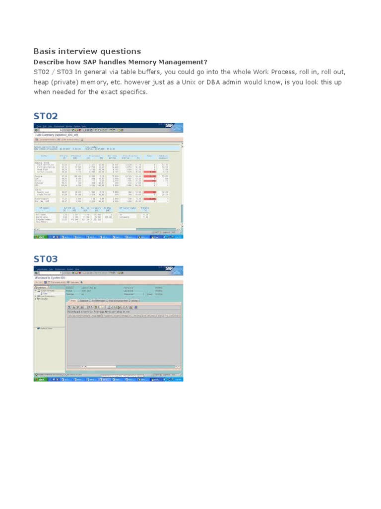 Basis Interview Questions: Describe How SAP Handles Memory Management ...